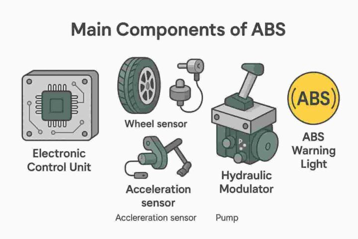 Anti-lock Braking System (ABS) | Working Principle, Functions, Types ...