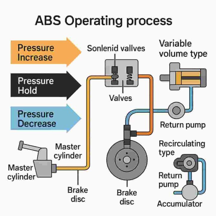 Anti-lock Braking System (ABS) | Working Principle, Functions, Types ...